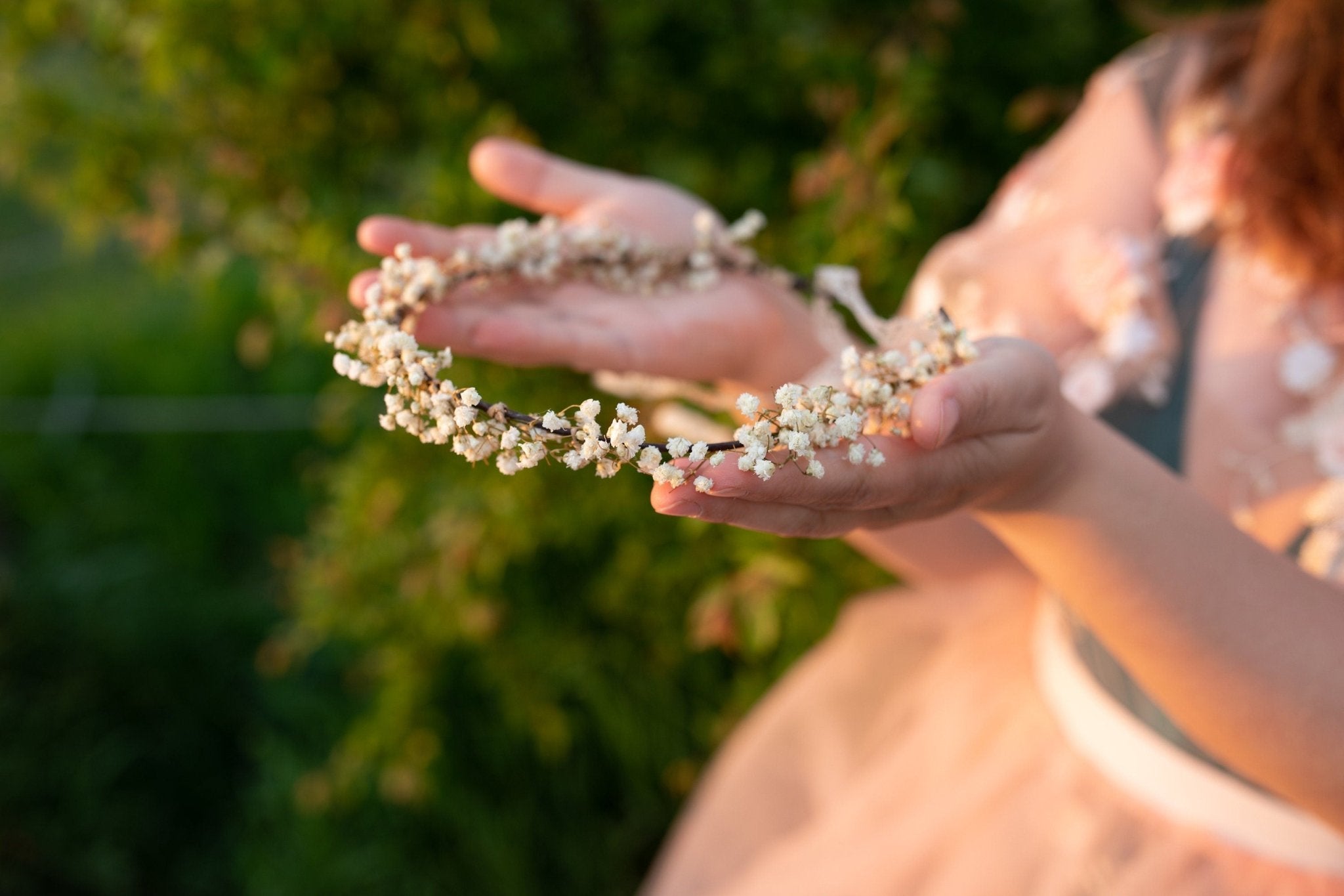 Preserved Baby's Breath Flower Crown: Natural Bridal Hair Wreath – magaela